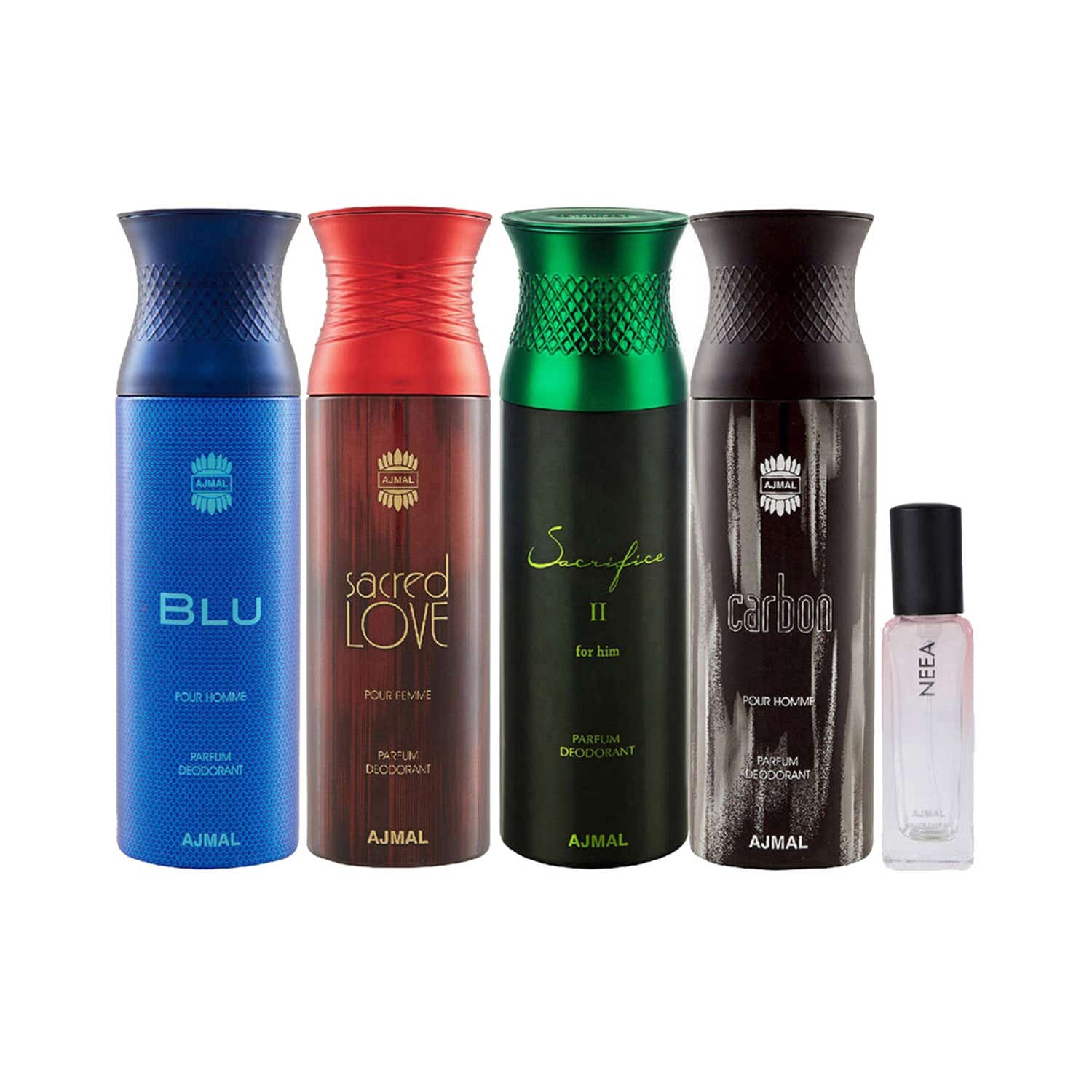 AJMAL Blu Neea Eau De Parfum & Carbon Deodorant Combo Pack (5 Pcs)