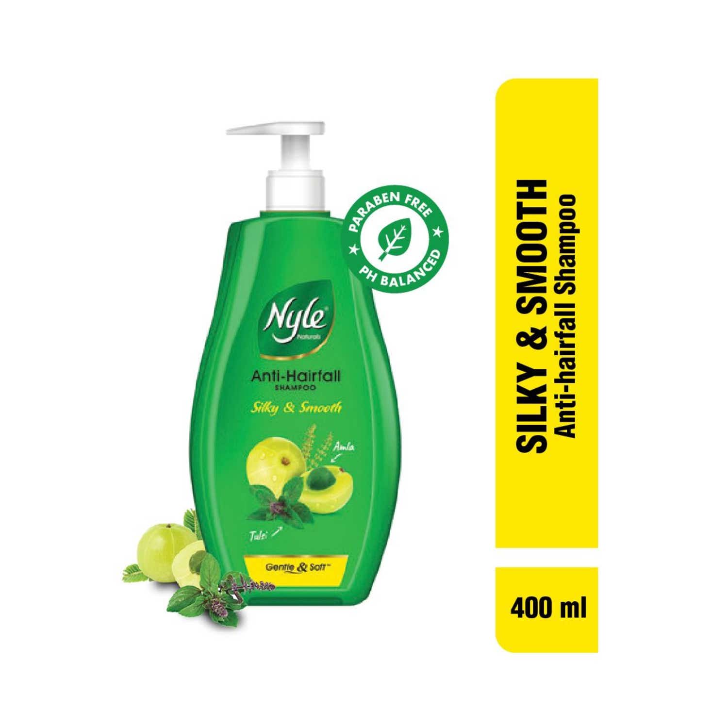 Buy Nyle Naturals Silky & Smooth Anti Hairfall Shampoo (400ml) Online ...