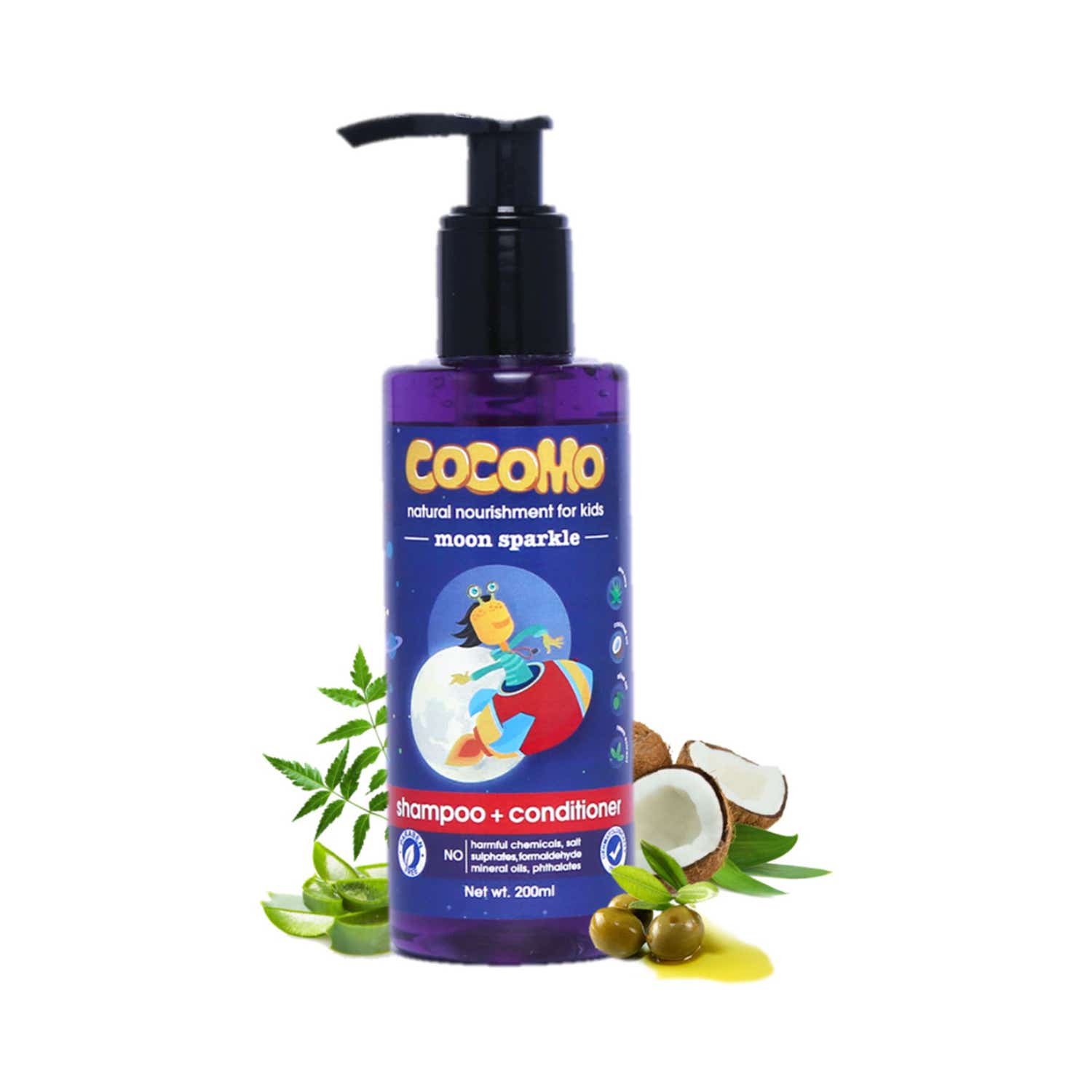 Buy Cocomo Natural Moon Sparkle Kids Shampoo & Conditioner (200ml ...