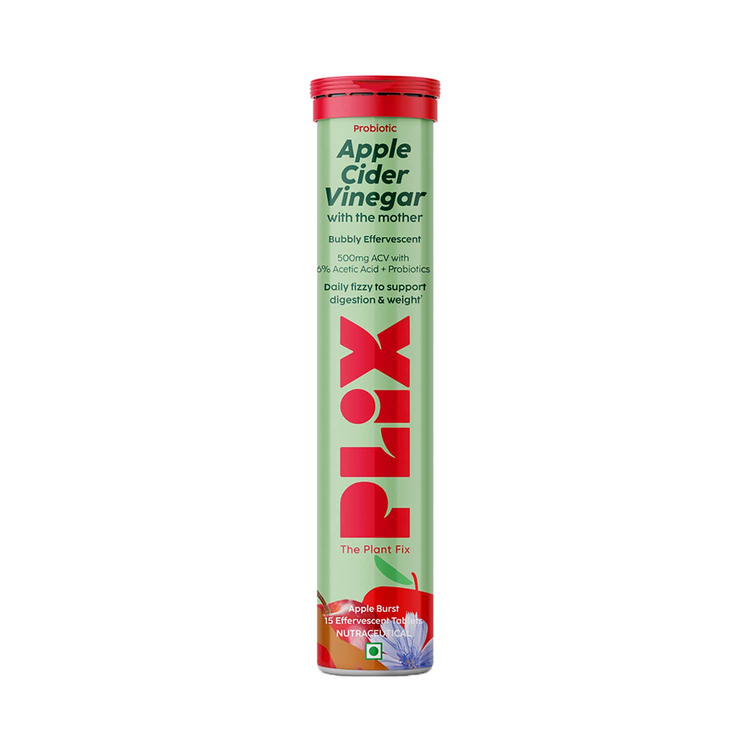 Buy Plix The Plant Fix Probiotics + Apple Cider Vinegar Effervescent ...