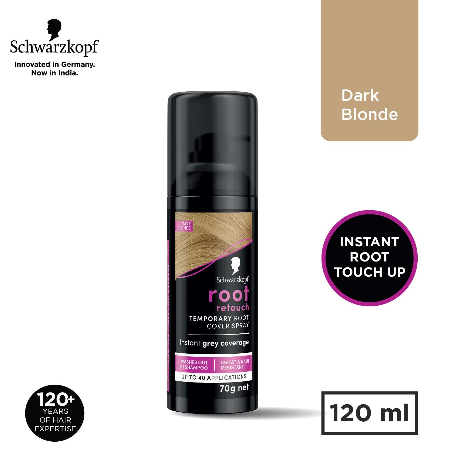 Buy Schwarzkopf Root Retouch Instant Temporary Hair Spray - Dark Blonde ...