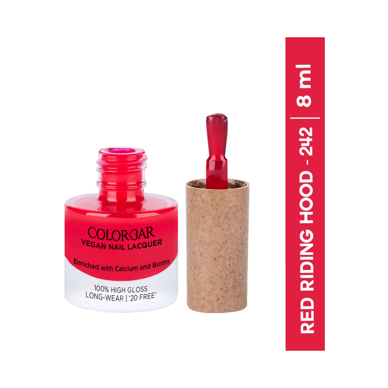 Colorbar Vegan Nail Lacquer - 242 Red Riding Hood (8 ml)