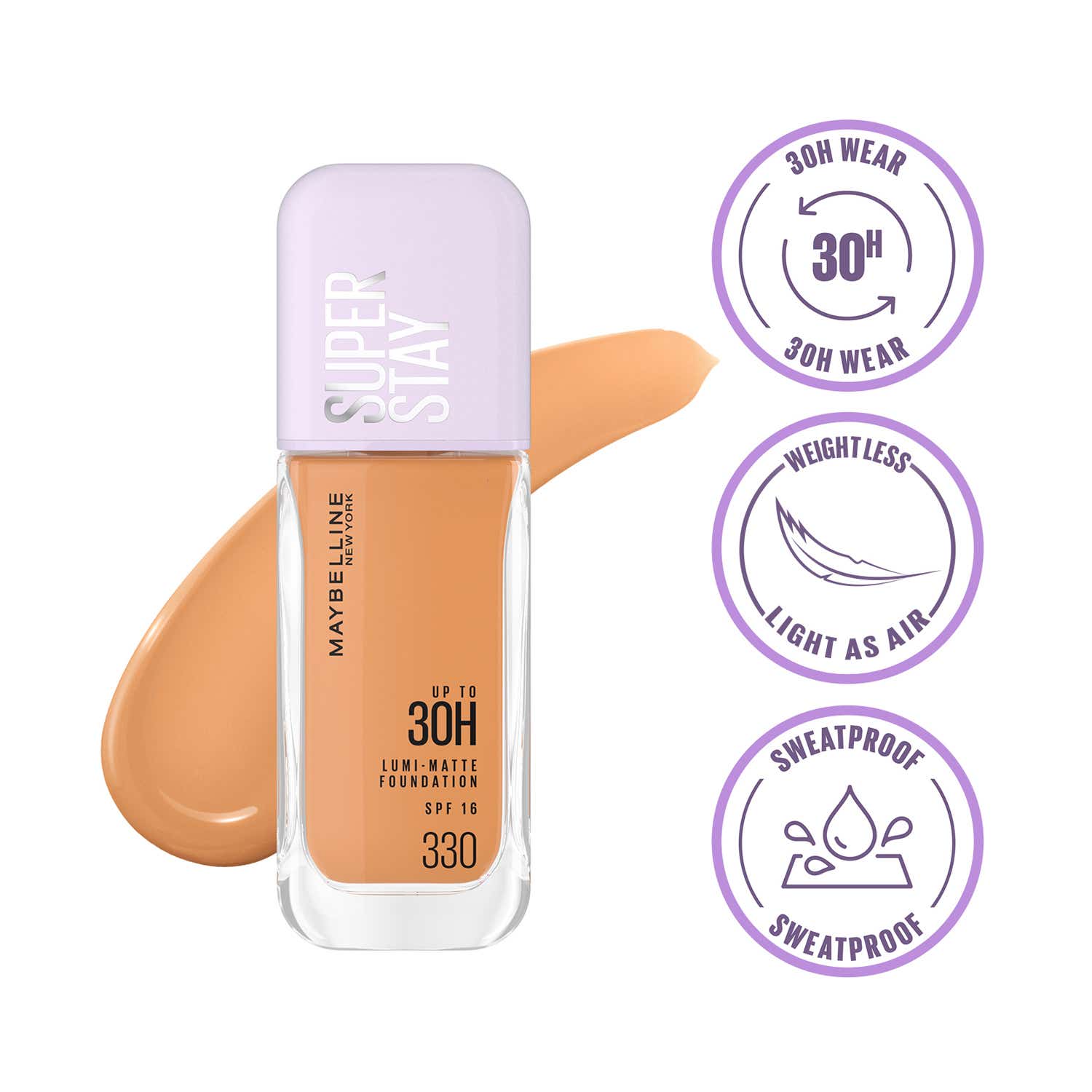 Buy Maybelline New York Super Stay Lumi-Matte Liquid Foundation 30H ...