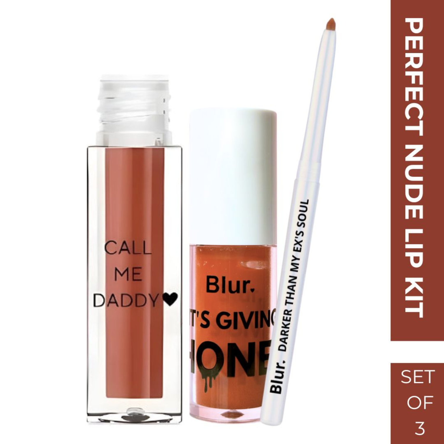 Buy Blur India PERFECT Nude Lip Kit Liquid Lipstick, Lip Oil, Lip Liner ...