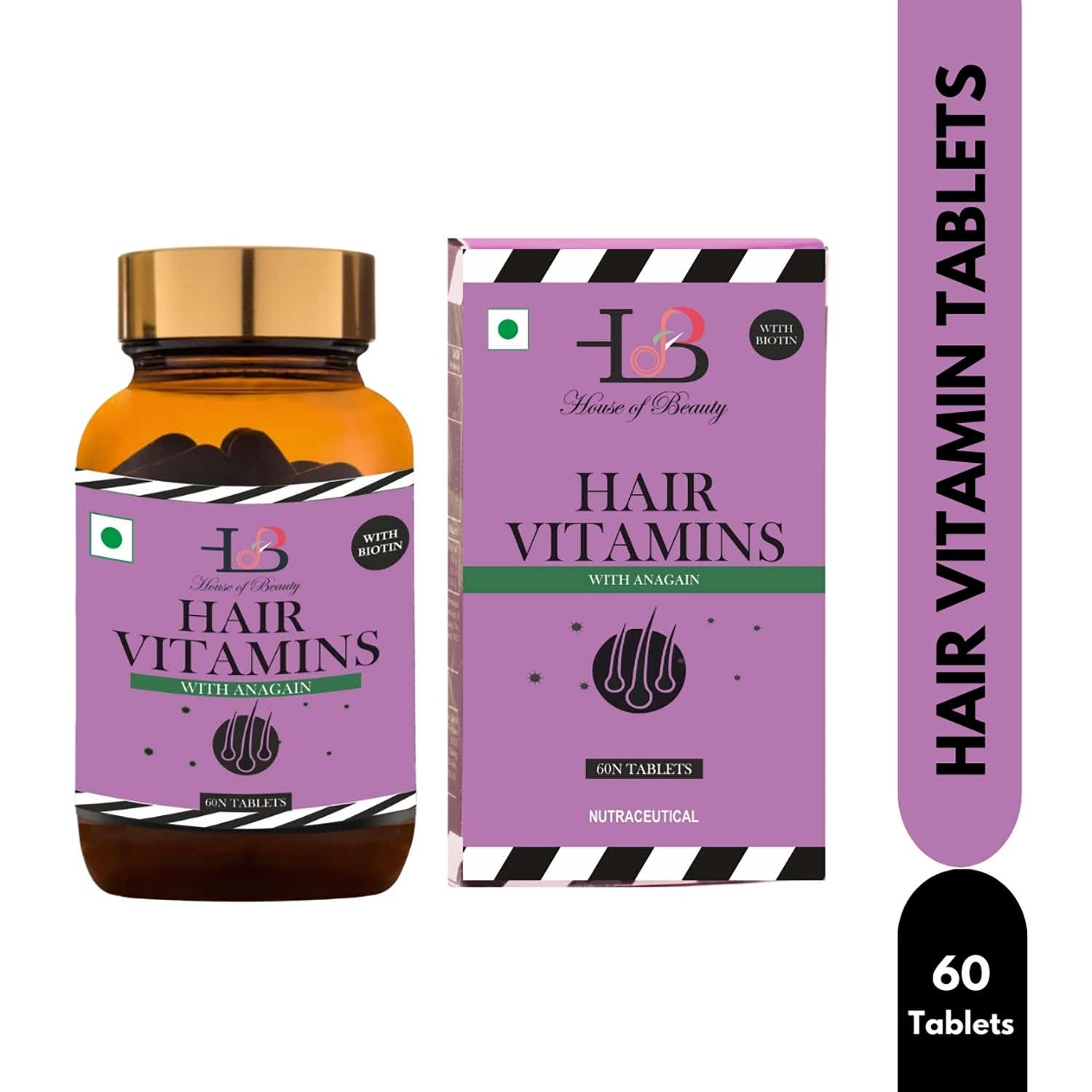 Buy House of Beauty Hair Vitamin Tablets Promotes Hair Growth & Reduce ...