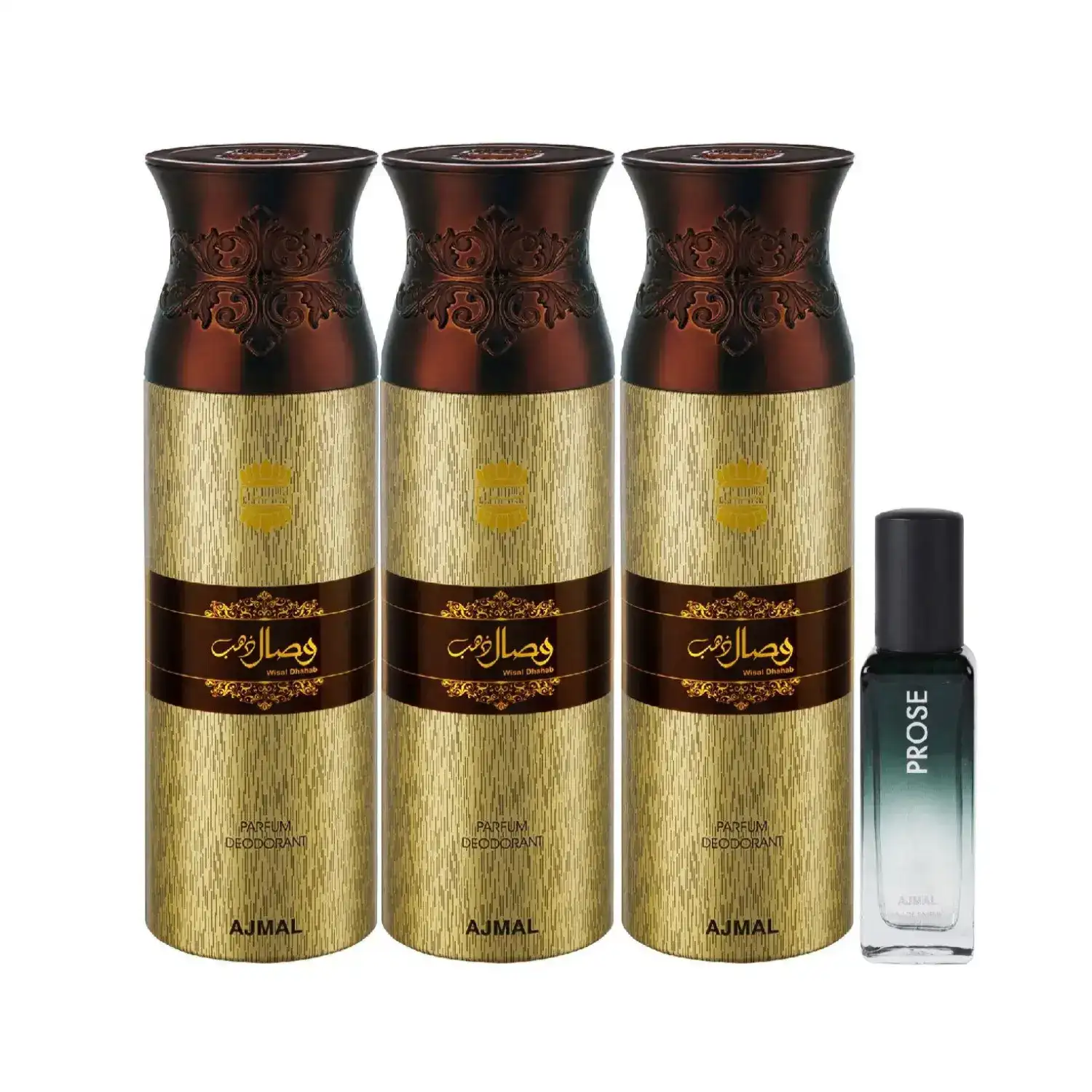 Ajmal 3 Wisal Dhahab Deo & Prose Eau De Parfum (4Pc)