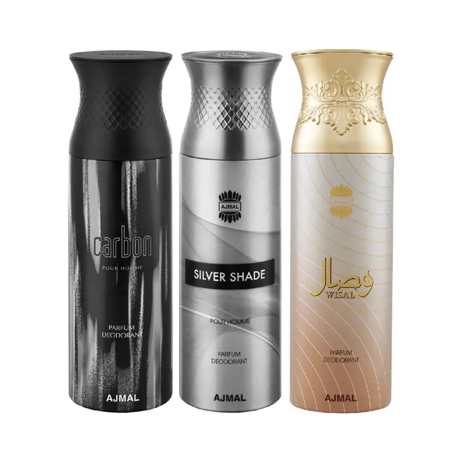 Buy Ajmal Carbon and Silver Shade with Wisal Deodorant Spray - Pack of ...