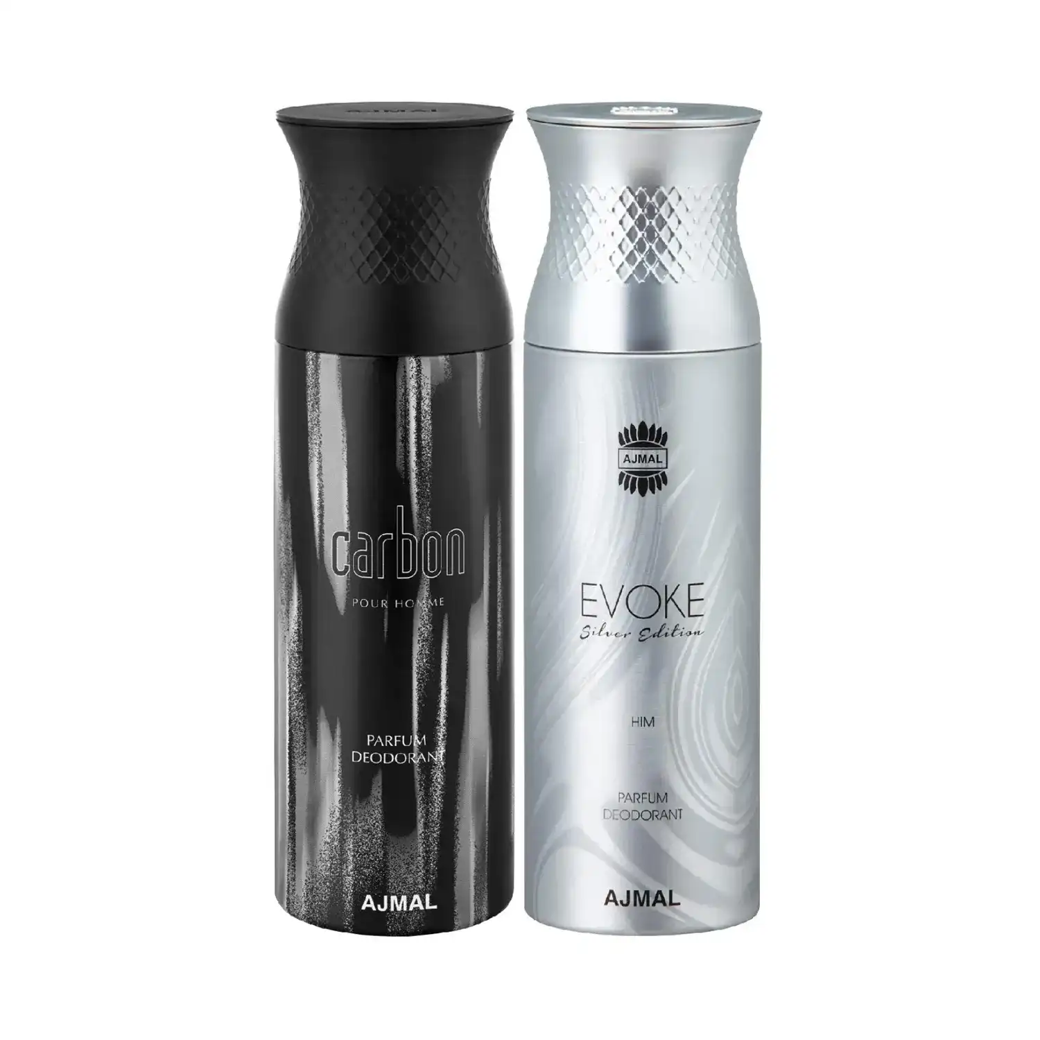 Buy Ajmal Carbon & Evoke Silver Edition Him Deodorant Body Spray - Pack ...