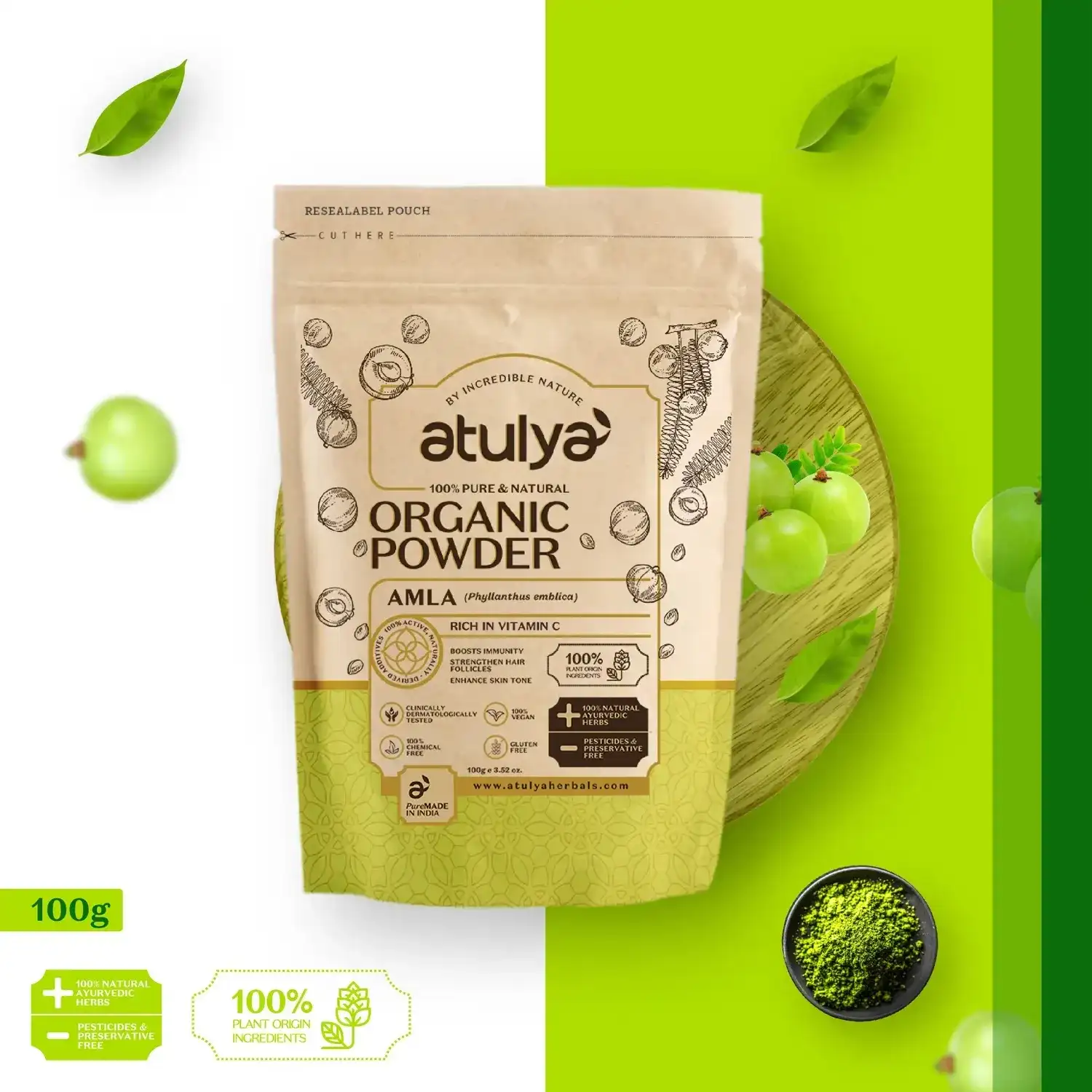 Buy Atulya Amla Organic Powder (100g) Online at Best Price in India on ...