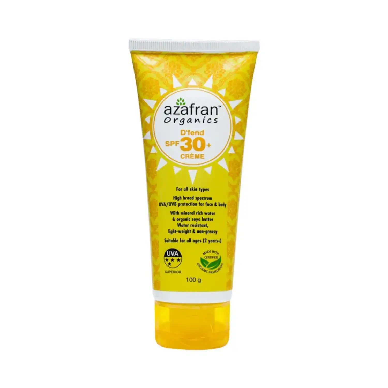 Buy Azafran Organics Dfend SPF 30+ Sunscreen (100g) Online at Best ...
