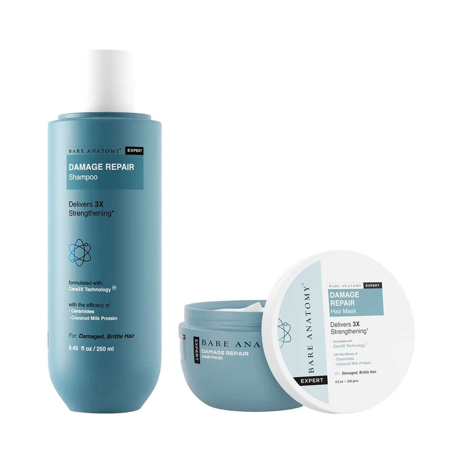 Bare Anatomy Damage Repair Shampoo and Mask Combo (250ml+250g)