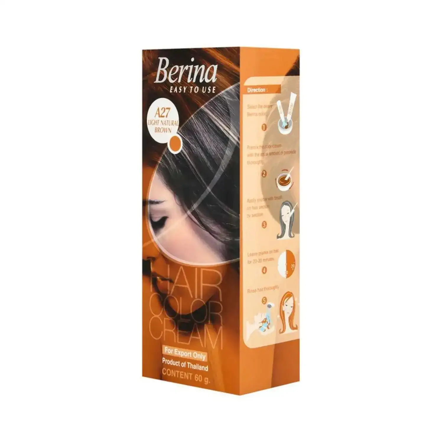Buy Berina Cream Hair Color - A27 Light Natural Brown (60g) Online at ...