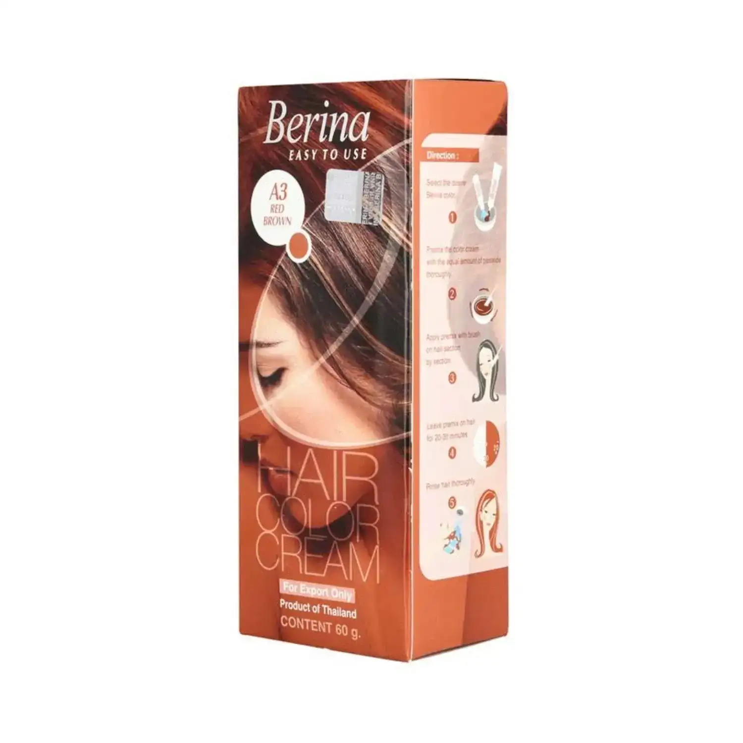 Buy Berina Cream Hair Color - A3 Red Brown (60g) Online at Best Price ...