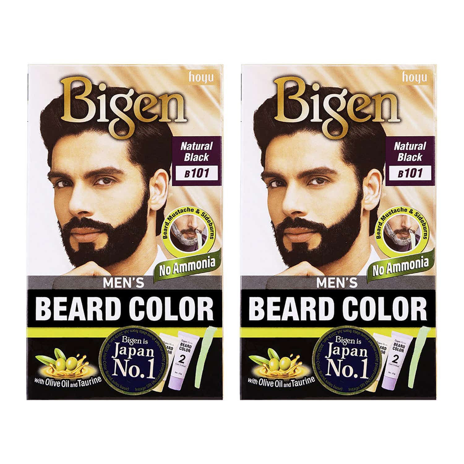 Buy Bigen Men'S Beard Color No Ammonia Natural Black B101 (40 g) (Pack ...