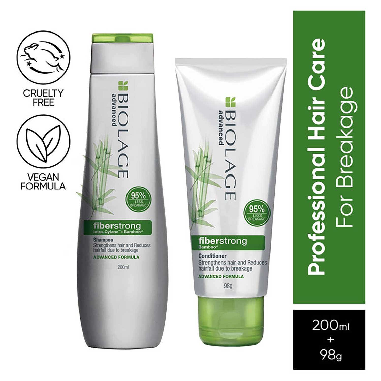 Biolage Fiberstrong Shampoo & Conditioner Combo, 12x Strength in Weak ...