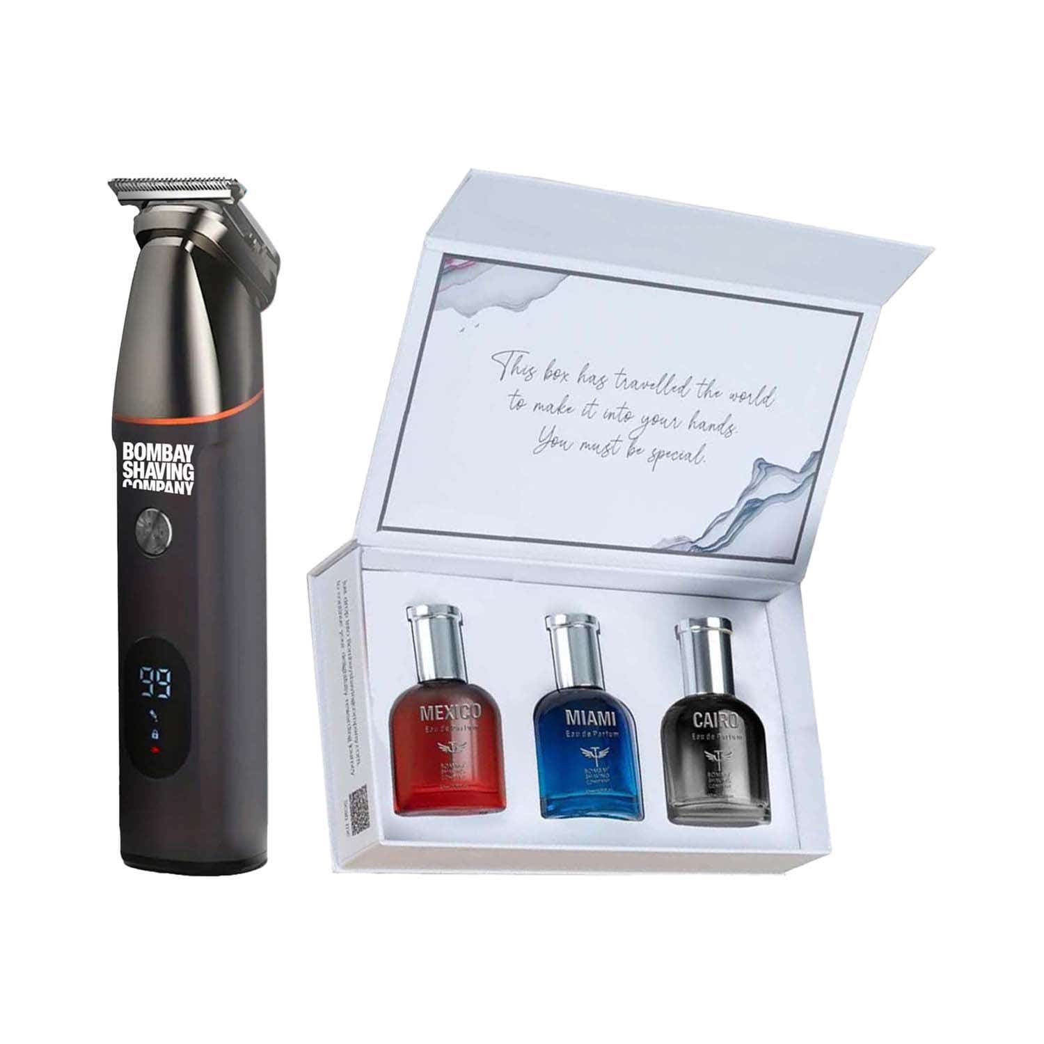 Bombay Shaving Company Multi Grooming Body and Beard Trimmer & Wanderlust Perfumes Collection Combo