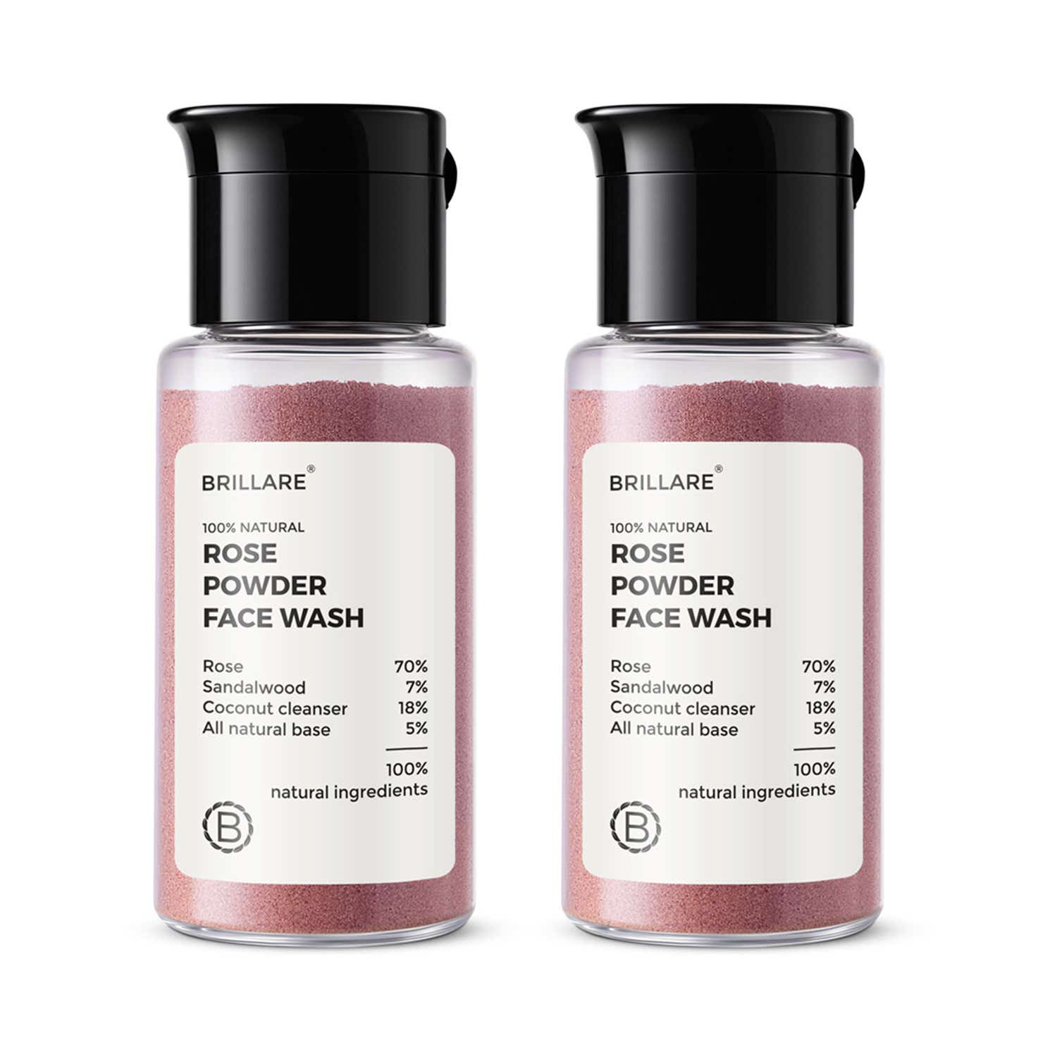 Brillare Rose Powder Face Wash (15g) Combo For Hydrated, Younger Looking Skin