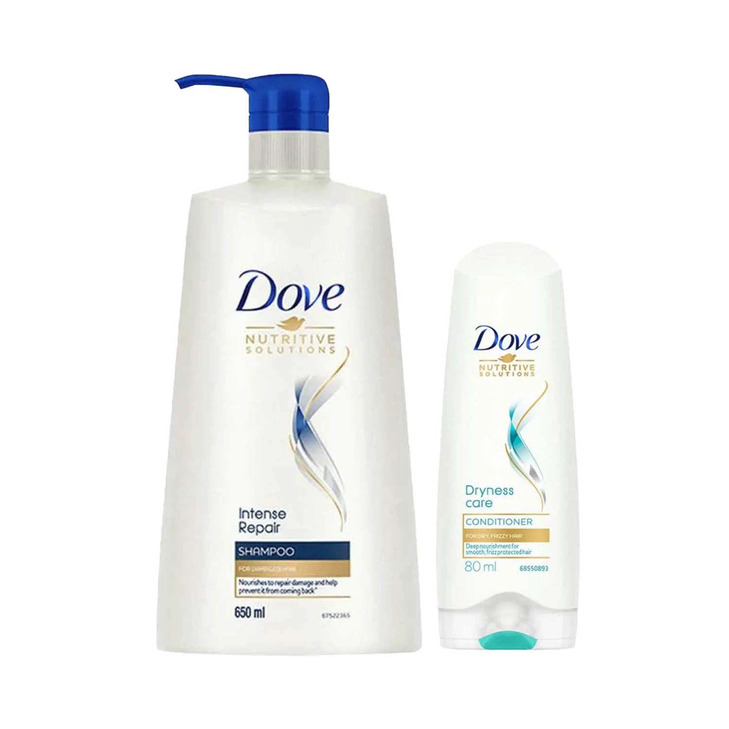Dove Hair Therapy Intense Repair Shampoo (650 ml) + Dryness Care ...
