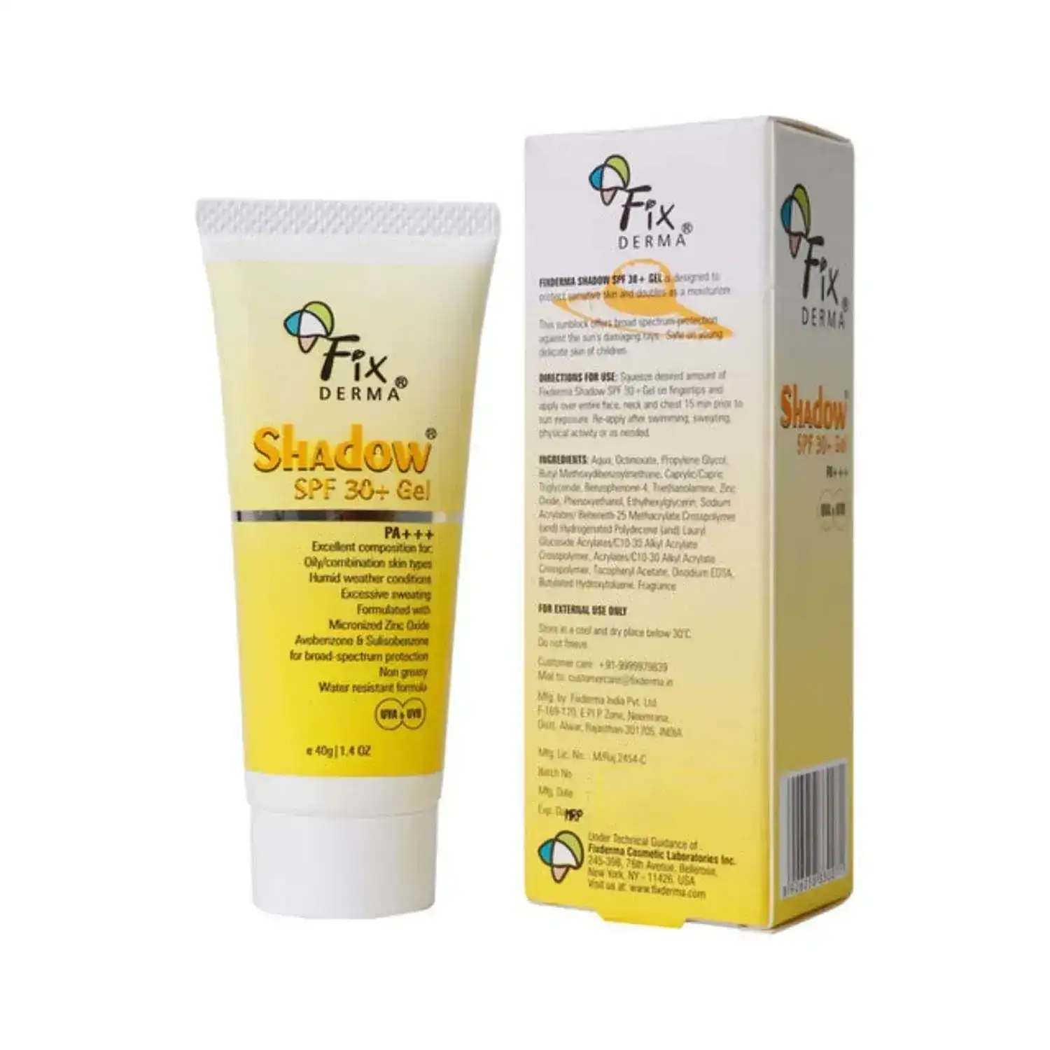 Buy Fixderma Shadow Sunscreen Gel With SPF 30+ (40g) Online - Tira