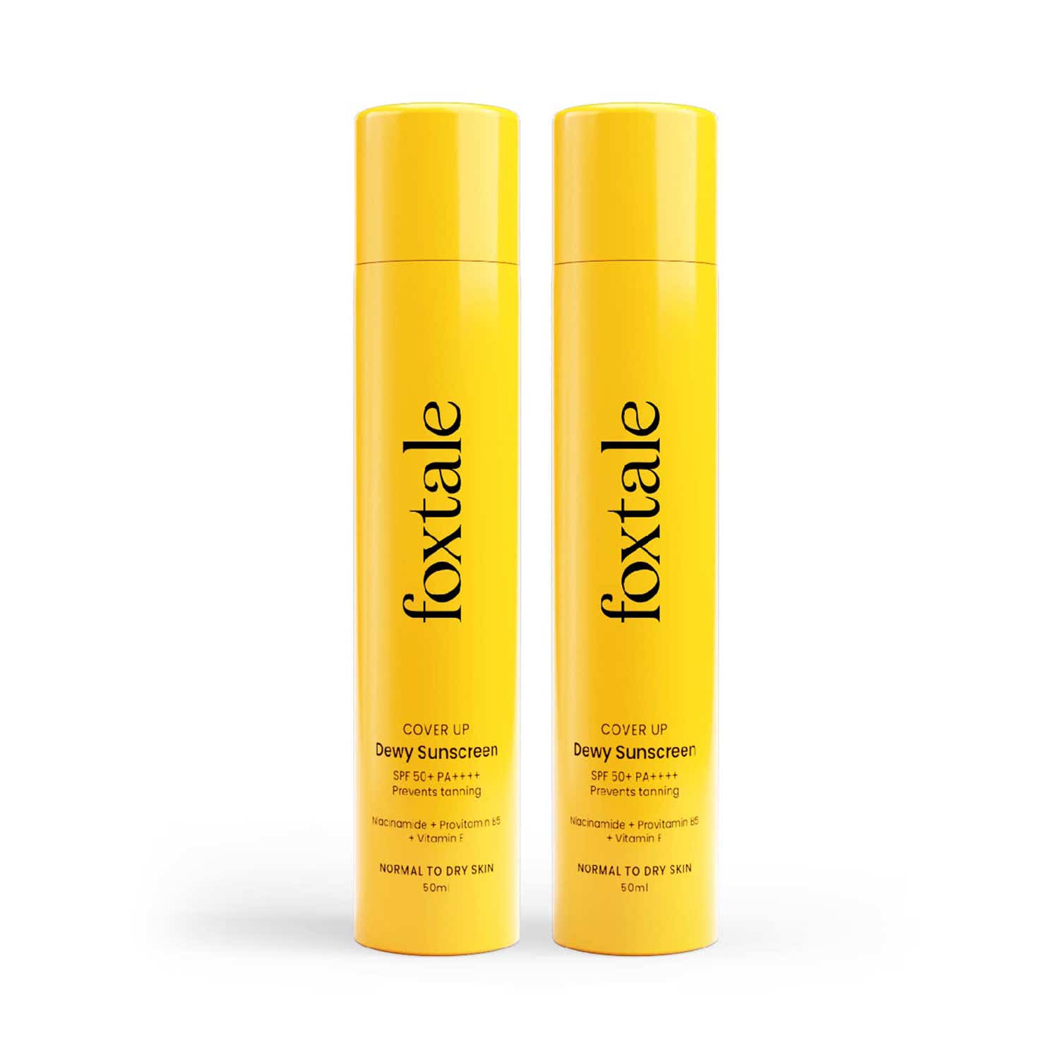 Buy Foxtale Coverup SPF 50+ Broad Spectrum Dewy Sunscreen (Pack of 2 ...