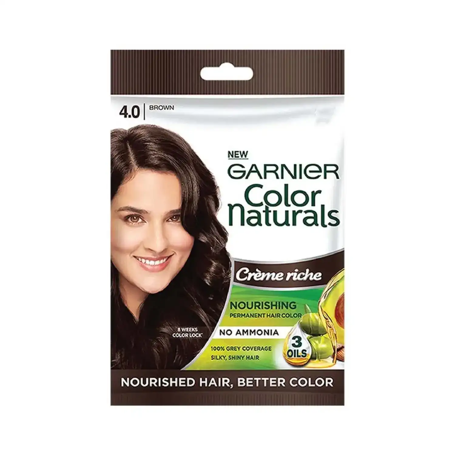 Buy Garnier Color Naturals Creme Riche Sachet - Shade 4 Brown (60g ...