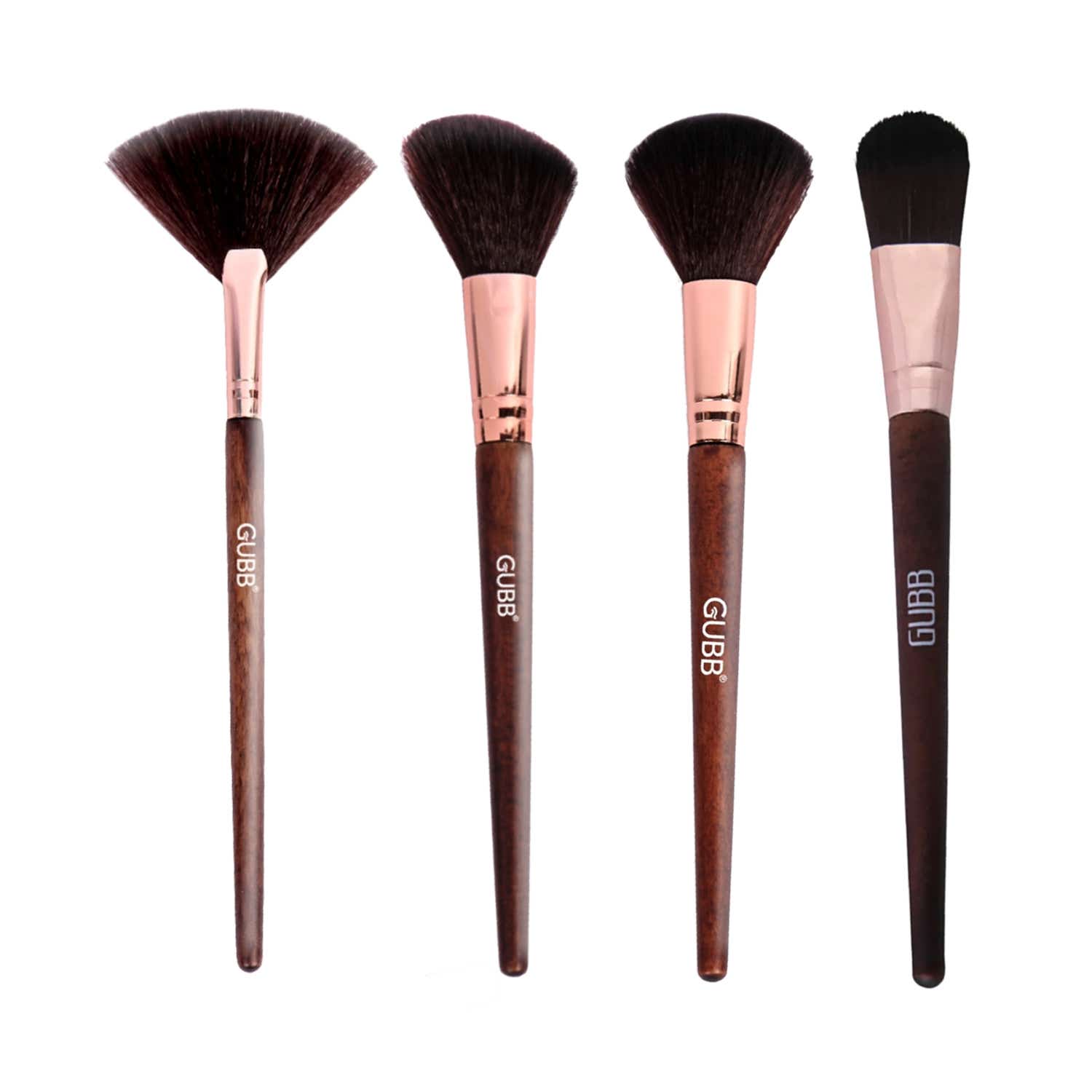 GUBB Blush And Blend Kit Set Of 4 (Powder, Blush, Foundation & Fan) Combo