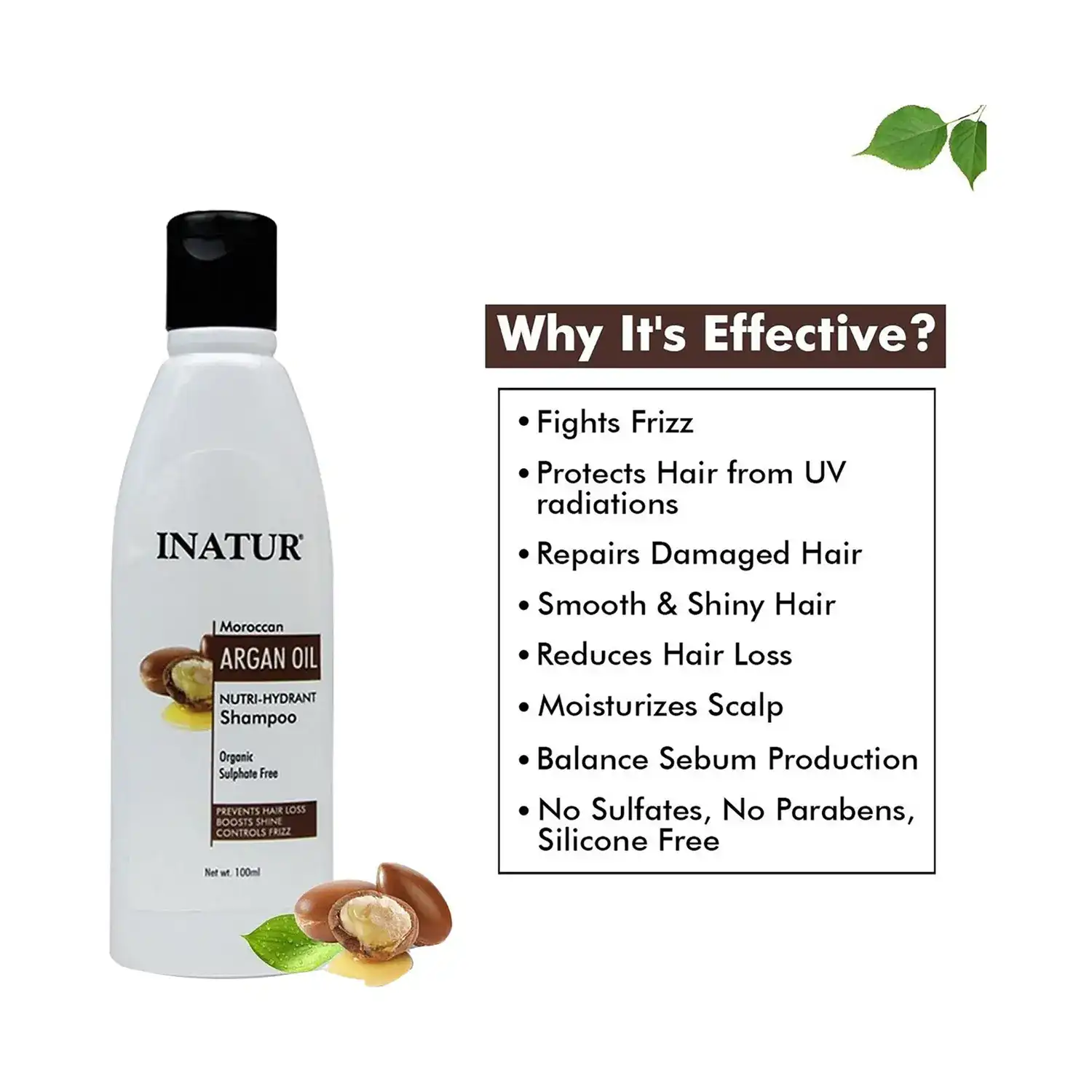 Buy Inatur Moroccan Argan Oil Shampoo (100ml) Online at Best Price in ...