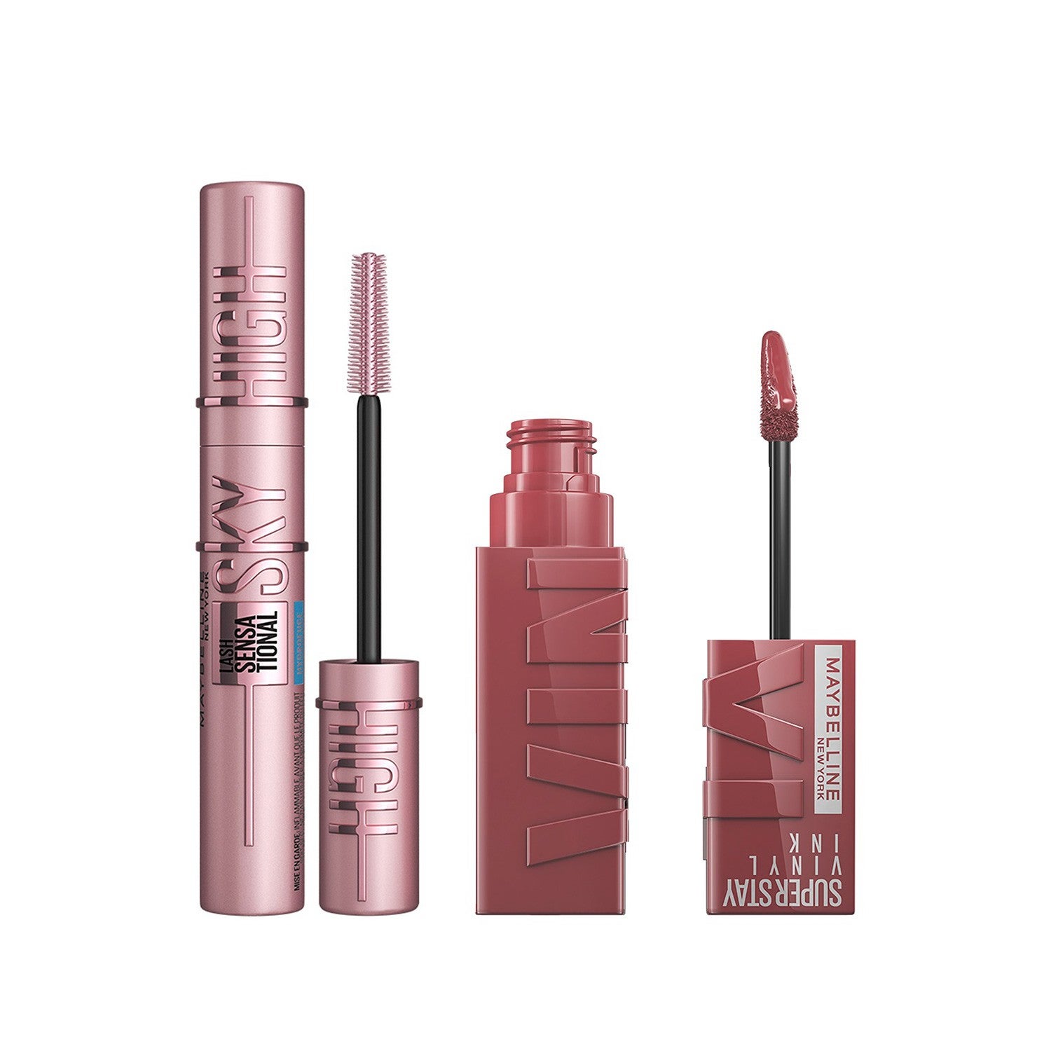 Maybelline New York Sky High Mascara and Super Stay Vinyl Ink Liquid ...