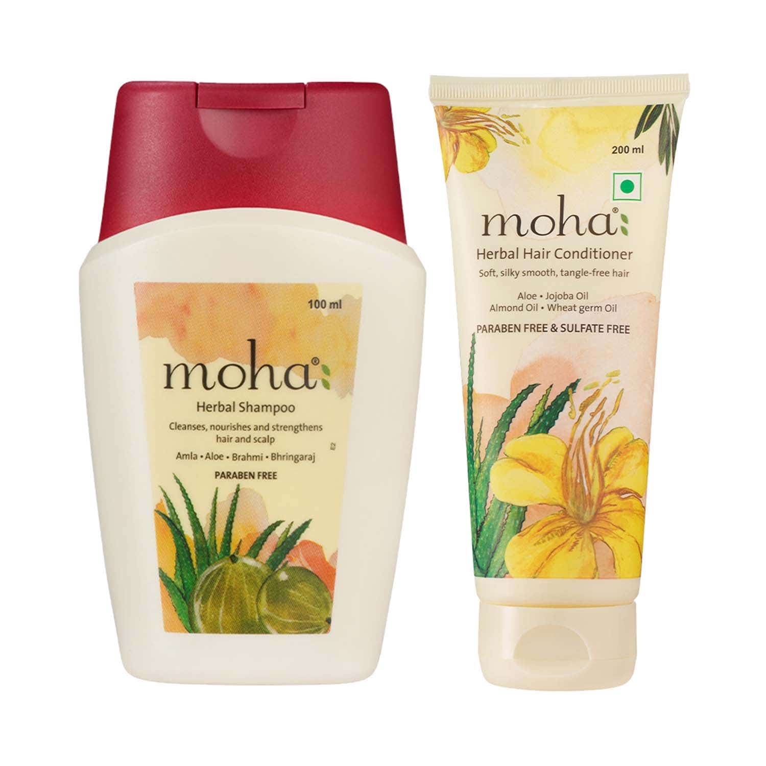 Buy Moha Herbal Shampoo and Conditioner Intensive Hair Treatment Combo ...