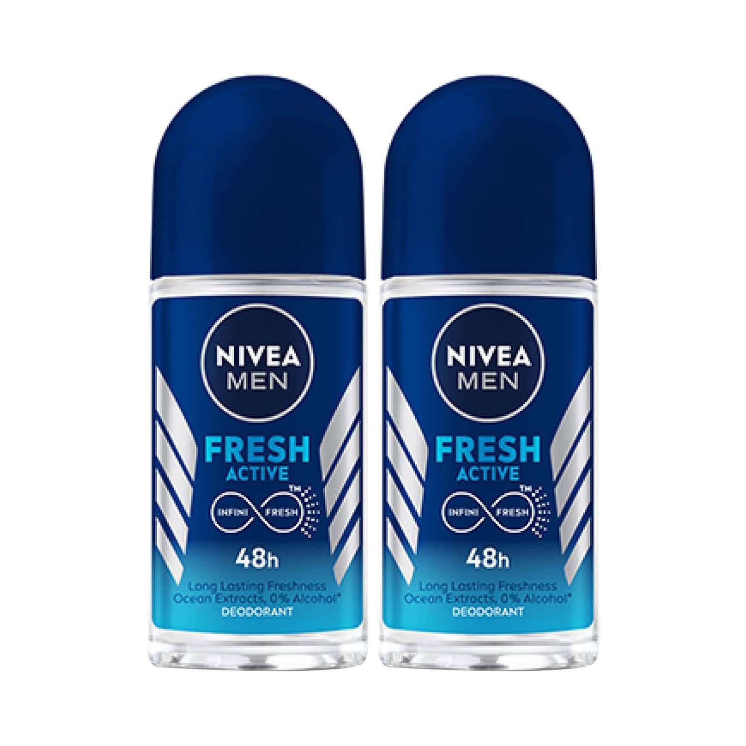 Nivea Nfm Fresh Active Roll On (50ml) Pack of 2 Combo