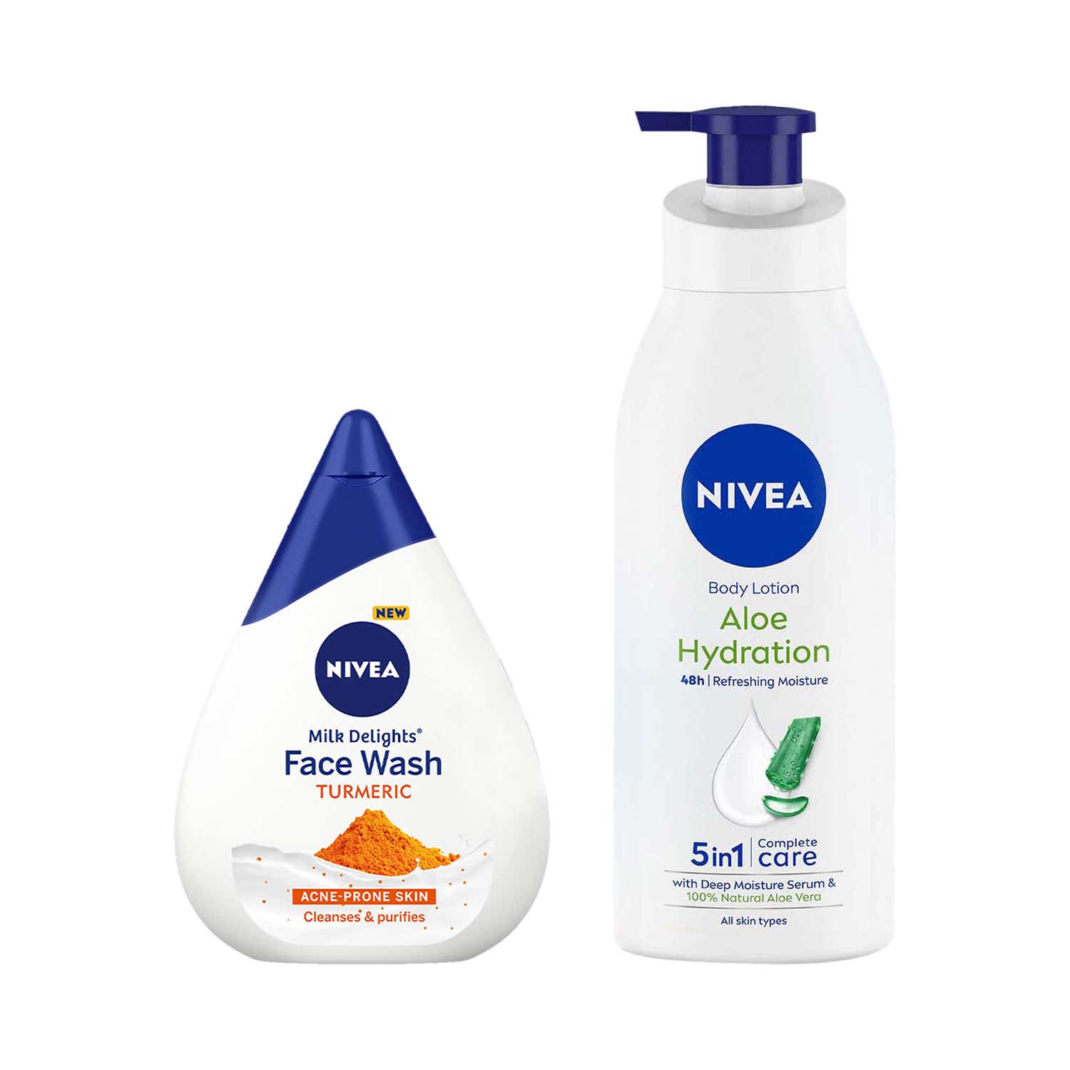 Buy Nivea Deligh Turmeric Facewash (100 ml) & Aloe Hydration Body ...