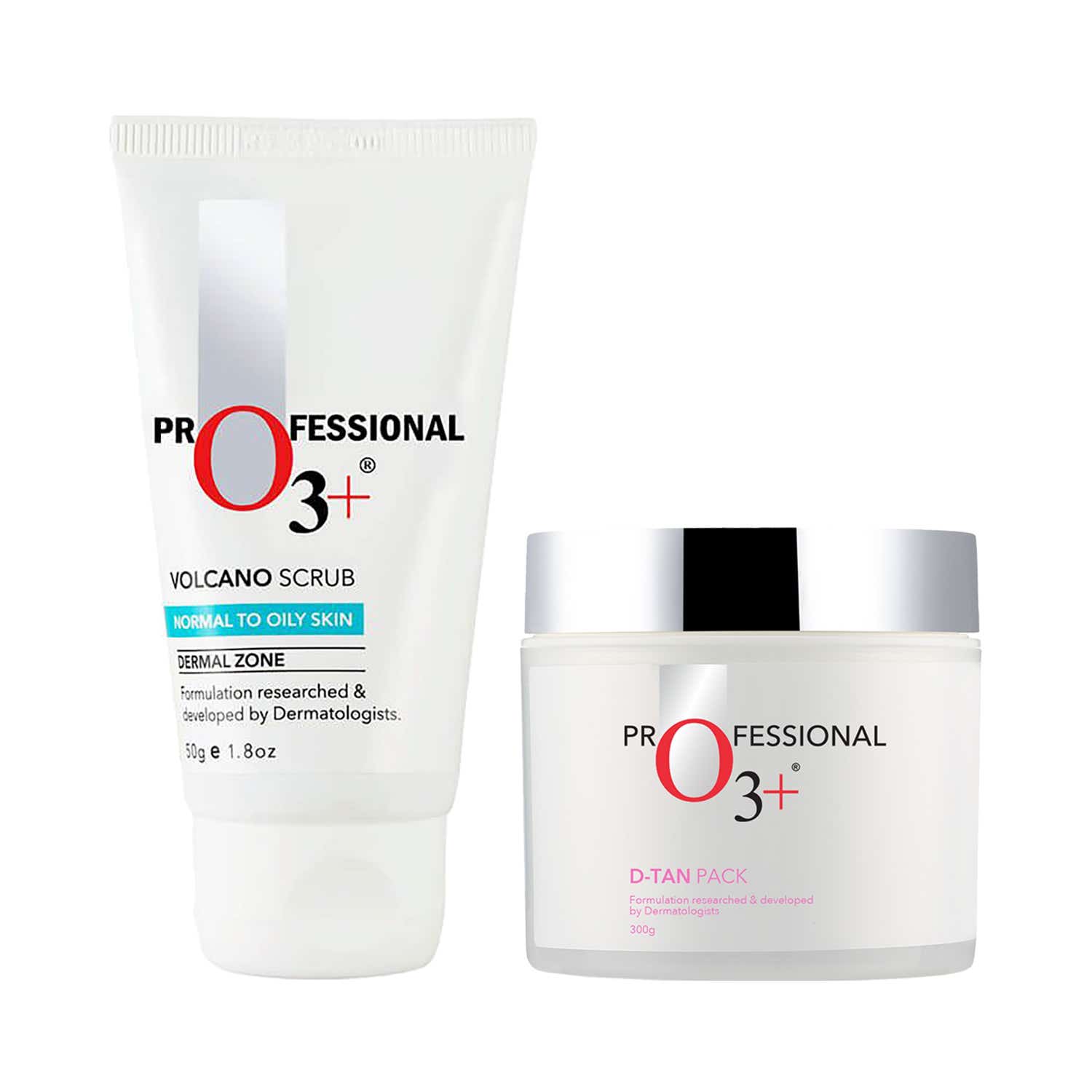 O3+ D-Tan Face Pack (300g) & Dermal Zone Volcano Scrub (Normal to Oily ...