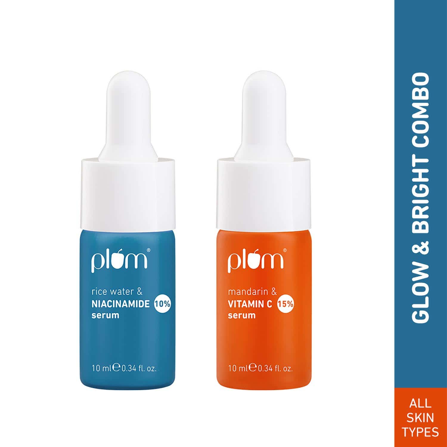 Plum Glow & Clarify Serum Travel Combo - 15% Vitamin C + Face Serum