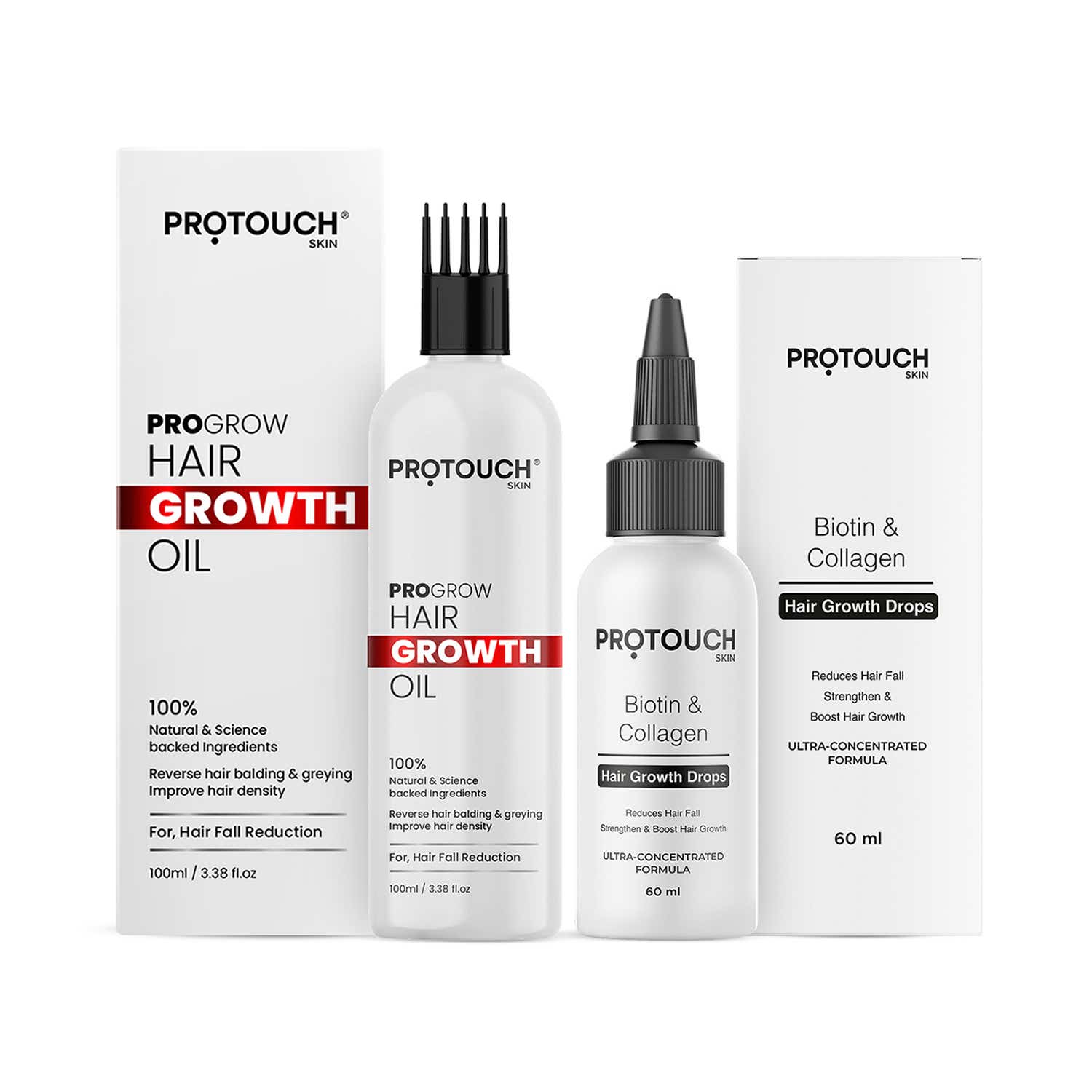 Protouch Hair Growth Maximizer Combo - Hair Growth Serum & Oil, Reduces ...