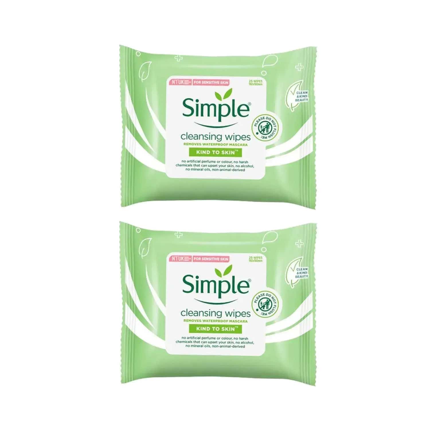 Simple Kind To Skin Cleansing Facial Wipes Combo - Pack of 2