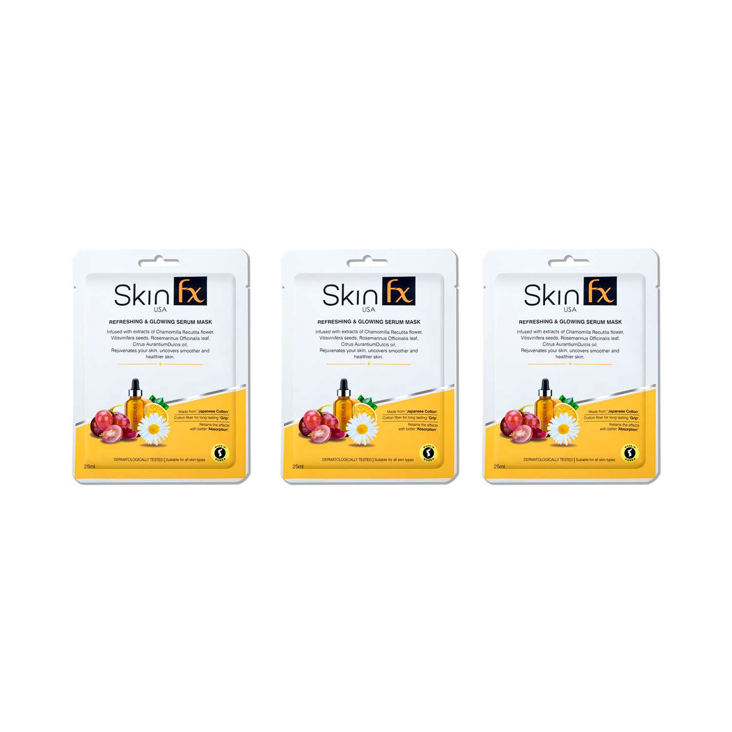 Buy Skin Fx Refreshing & Glowing Serum Mask (Pack Of 3) - Skin Fx ...