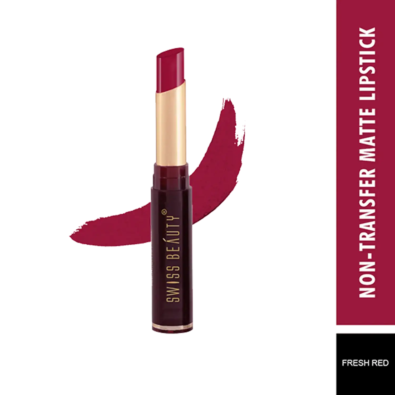 Buy SWISS BEAUTY Non-Transfer Matte Lipstick - 17 Fresh Red (2g) Online ...