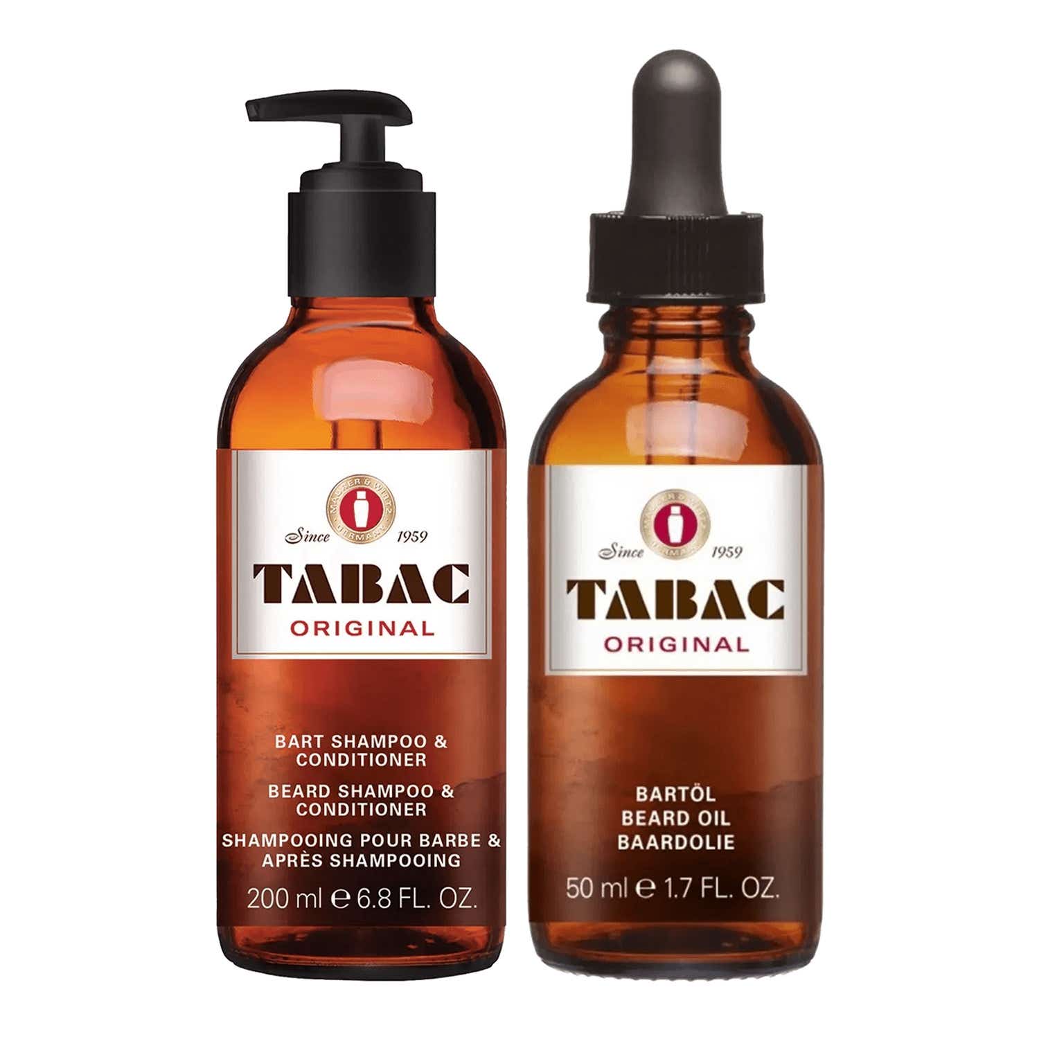 Tabac Beard Shampoo & Conditioner (200 ml) & Original Beard Oil (50 ml ...