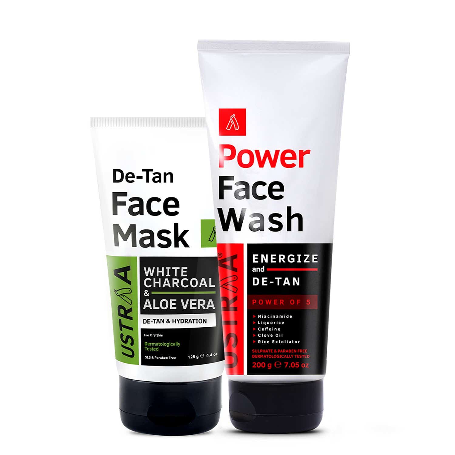 Ustraa Power Face Wash De-Tan & De-Tan Face Mask Dry Skin