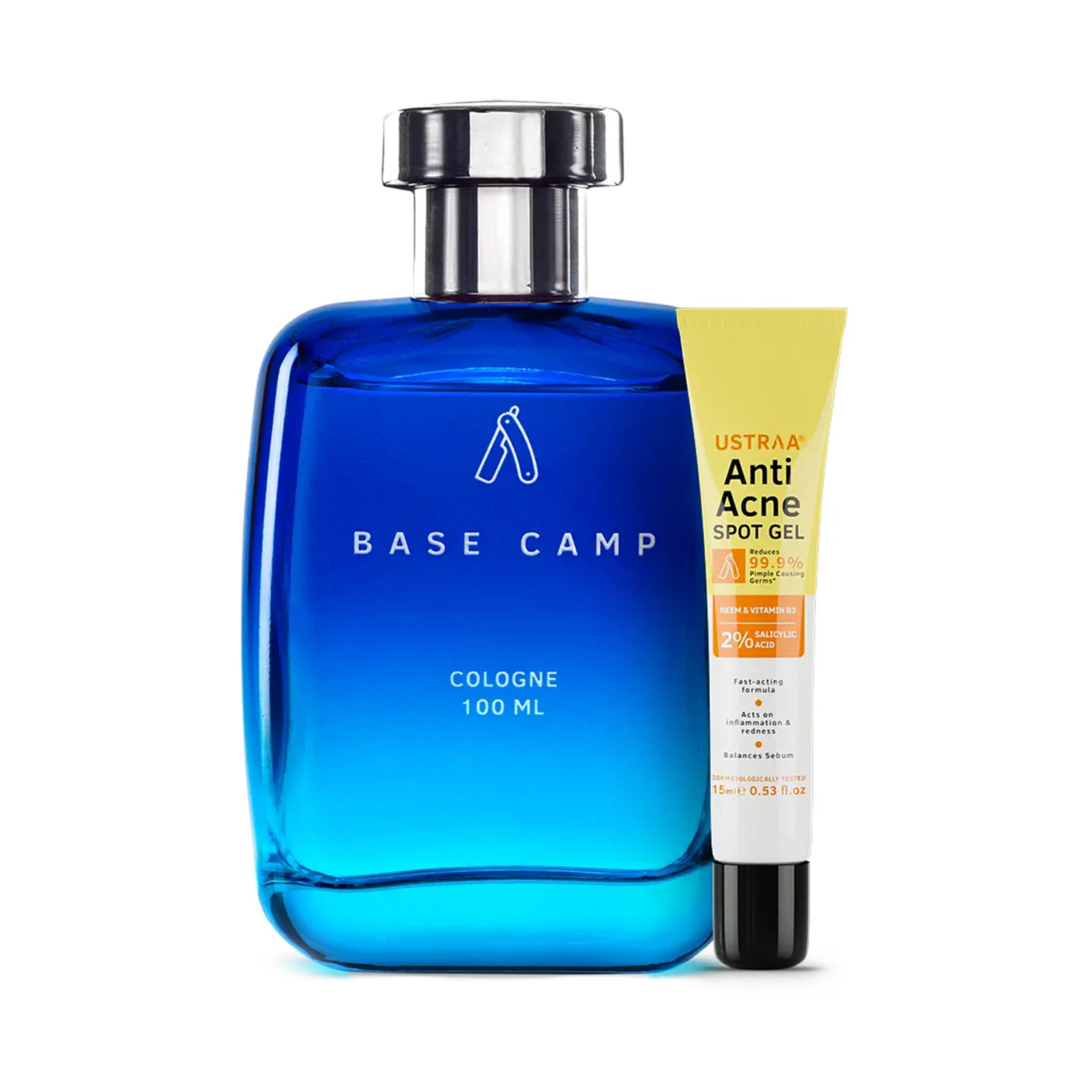 Ustraa Anti Acne Spot Gel & Base Camp Cologne Combo