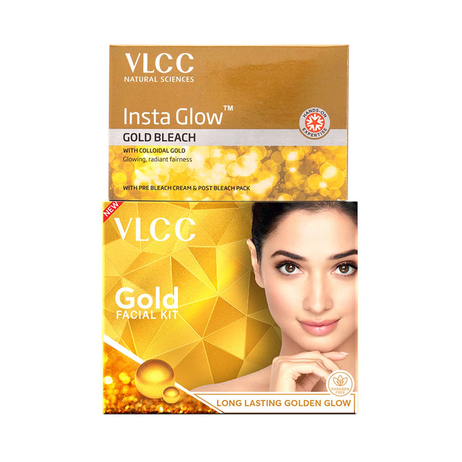 VLCC Gold Facial Kit & Insta Glow Gold Bleach Combo
