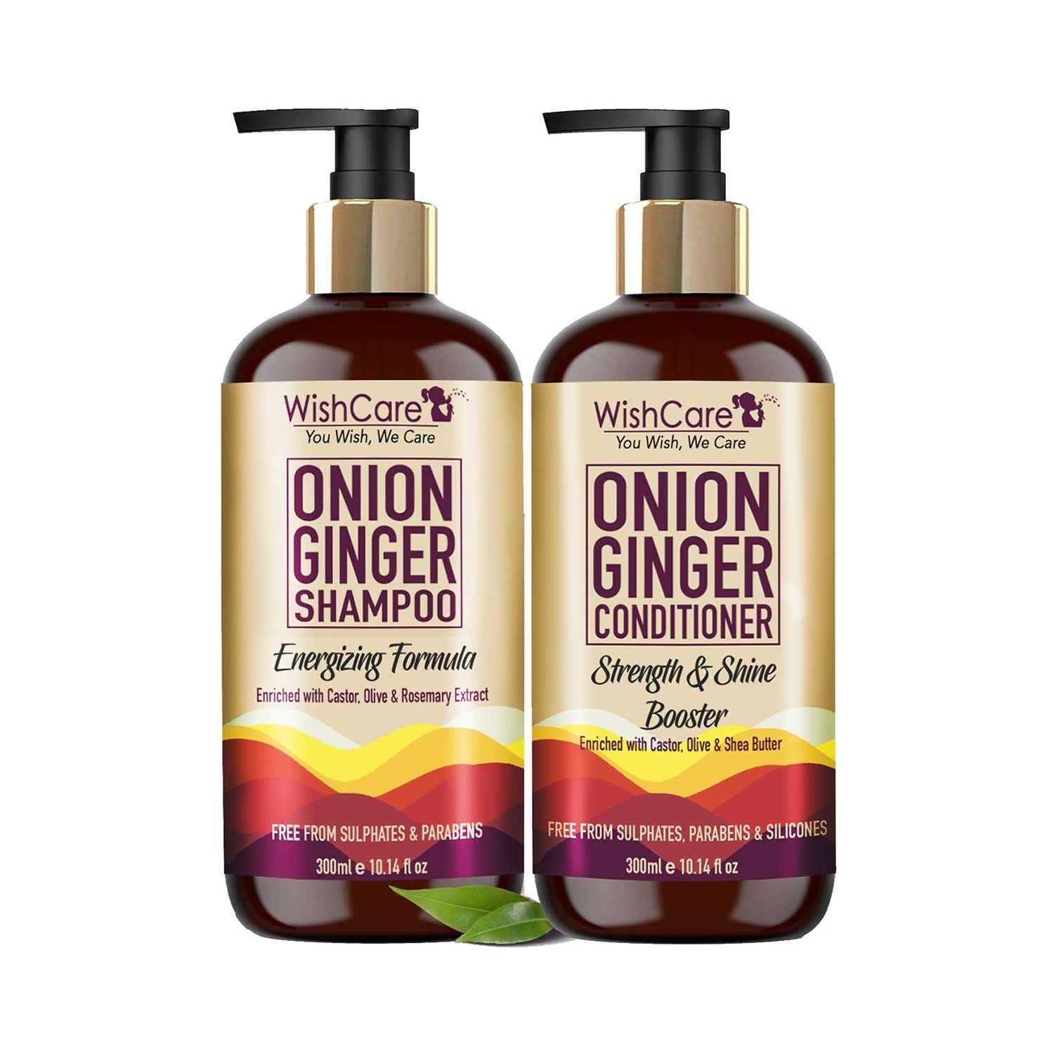 WishCare Red Onion Ginger Shampoo & Conditioner Kit (Shampoo and ...