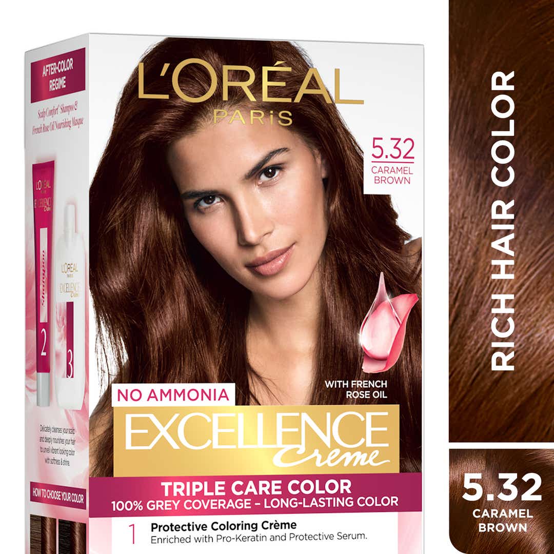 Buy L'Oreal Paris Excellence Creme Hair Color - 5.32 Caramel Brown ...