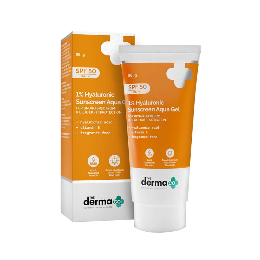 Buy The Derma Co 1% Hyaluronic Sunscreen Aqua Gel With SPF 50 PA++ (80g ...