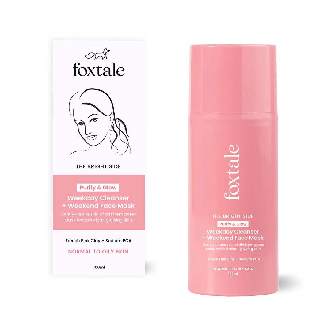 Buy Foxtale Purify & Glow Cleanser + Mask With French Pink Clay (100ml ...