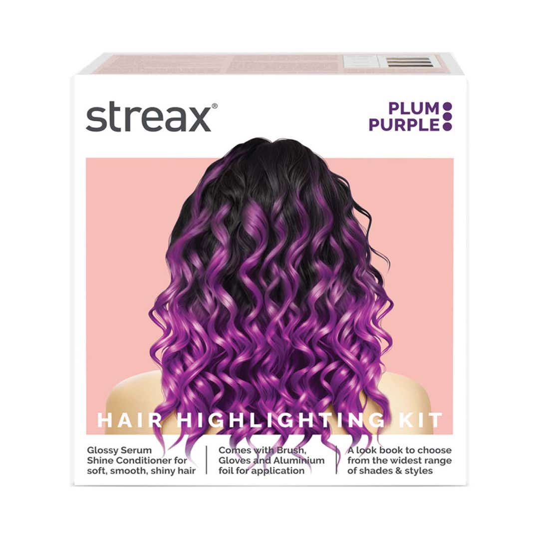 Buy Streax Ultralights Hair Color Highlight Kit - Plum Purple (180 g ...