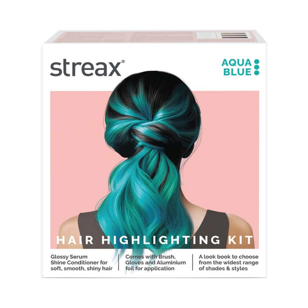 Buy Streax Ultralights Hair Color Highlight Kit - Aqua Blue (180 g ...
