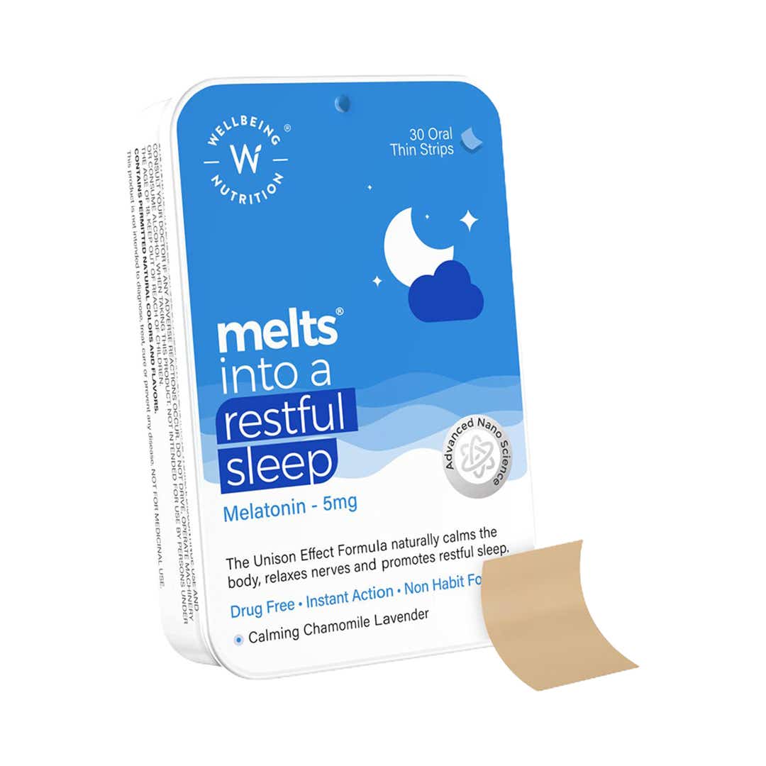 Wellbeing Nutrition Melts Restful Sleep- Drug-free, 10mg Plant-Based ...
