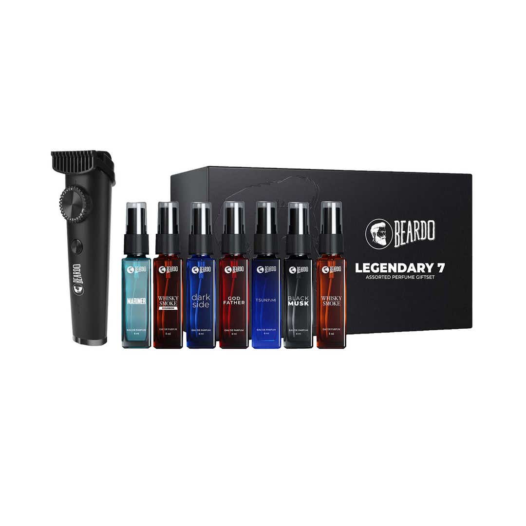 Buy Beardo Legendary 7 Assorted Perfume Gift Set (7 pcs) & Don Trimmer ...
