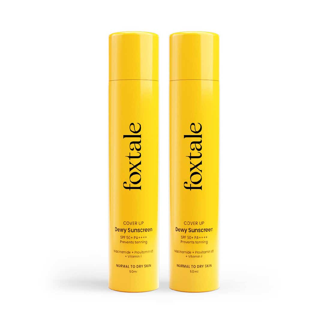 Buy Foxtale Coverup SPF 50+ Broad Spectrum Dewy Sunscreen (Pack of 2 ...